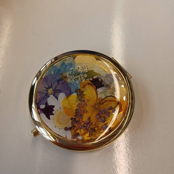 Pressed Flowers Pill Case Birth Control Pill Box Cute Pill Organize ...