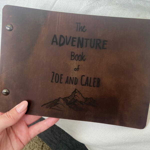 Personalized Our Adventure Book, Custom Leather Scrapbook for Couples ...