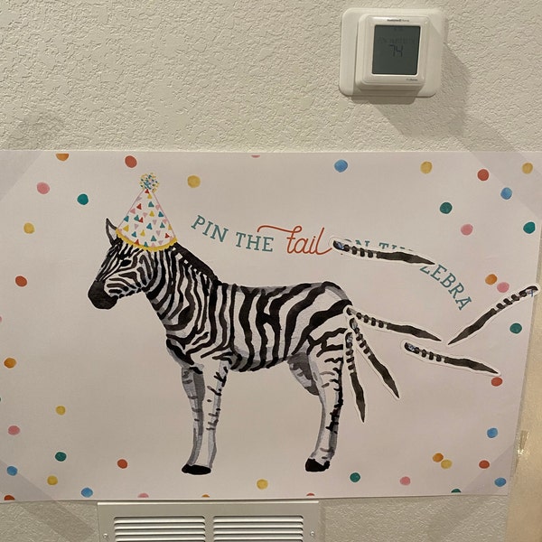 Pin the Tail on the Zebra, Party Animals Games | Printable DIY, Instant ...