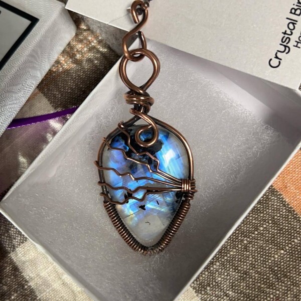 Blue Sheen Sunstone Necklace - Etsy