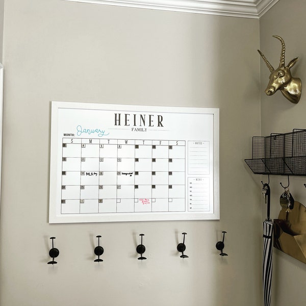Family Dry Erase Chalkboard Calendar , Landscape 36" X 24" Grease Board ...