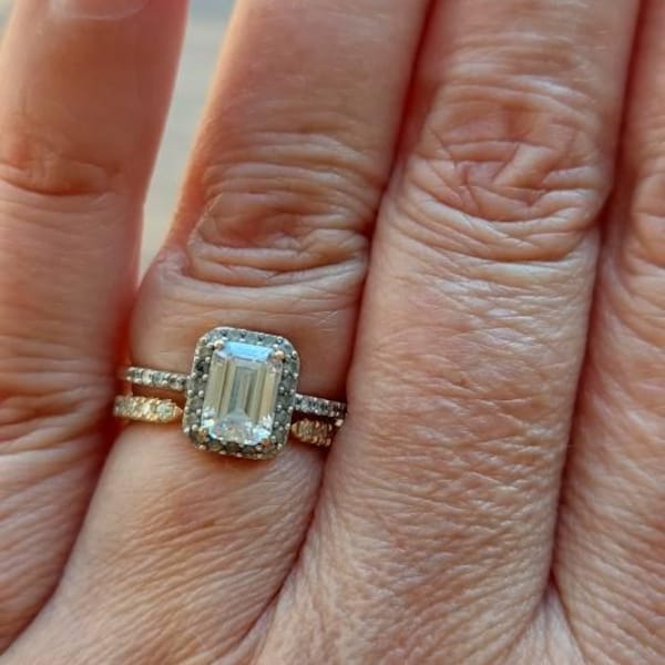 Open Wedding Band, Wedding Bands Women, Moissanite Wedding Band, Space ...