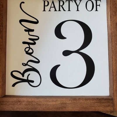Party of Sign, Family Party Of, Custom Family Name Sign, Number Sign ...
