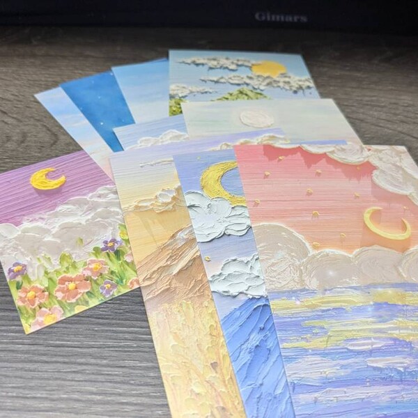 Postcards: Floral, Sun, Moon, Stars Sky Theme - Etsy