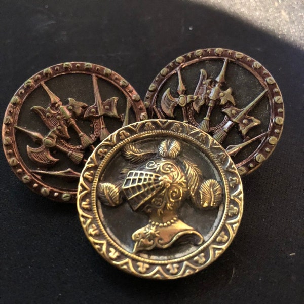 Copper 18th Century Button With Chased and Engraved Spiral and Floral ...