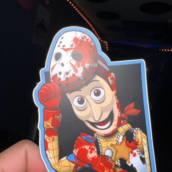 Toy Story Woody Inspired Friday the 13th Horror Movie Vinyl Sticker - Etsy