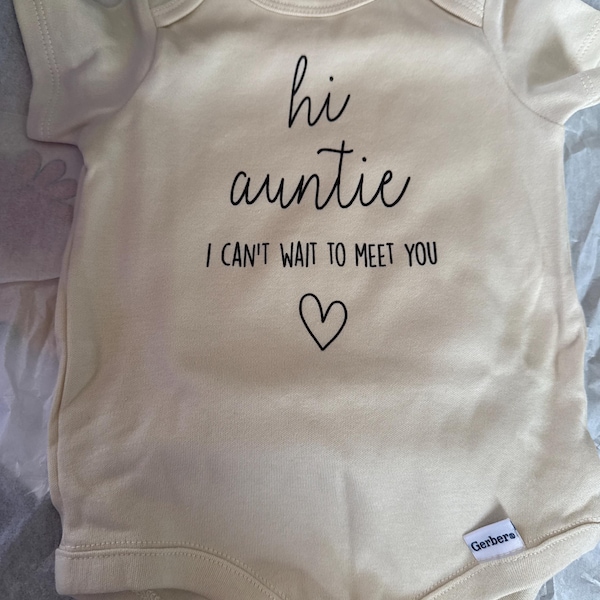 Hi Auntie Organic Cotton Baby Onesie® | Pregnancy Announcement| Unisex ...