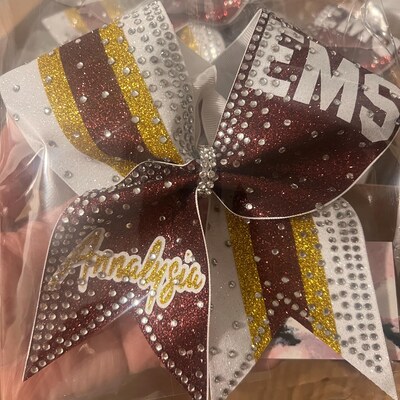 Custom College Cheer Bows Designed in Your Team Colors. Writing on ...