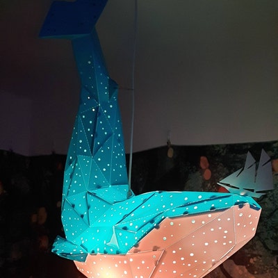 Fish Low Poly Papercraft, Nature Lover Gift, Origami Lamp, Diy Paper ...