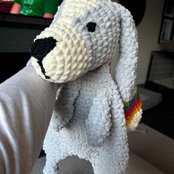 Hunley Hound + Teacup Pup Knotted Lovey — Crochet Dog PATTERN - Etsy