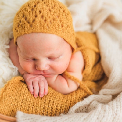 Newborn Foxy Bonnet Knit Mohair Wrap Animal Bonnet and Wrap - Etsy