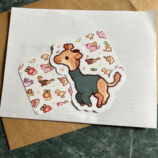 Turtleneck Giraffe Sticker / Cute Animal Sticker / Laptop Sticker ...