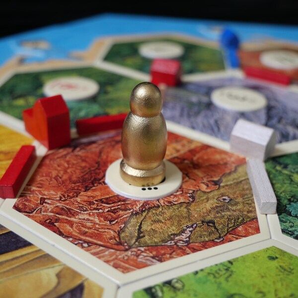 Catan Custom Colored Replacement Game Pieces Real Wood Painted in Berry ...