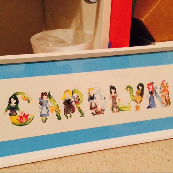 Custom Disney Inspired Princess Name Painting - Etsy