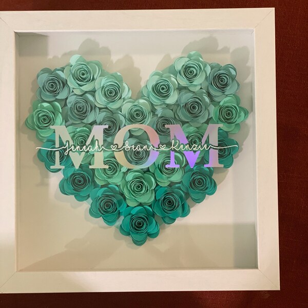 Stitch Paper Flower Shadow Box | Wall Decor | Flower Box ...