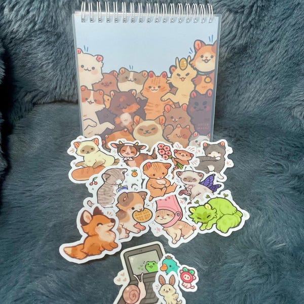 Feline Friends Reusable Sticker Book: 6x6 Cat-themed Sticker Collecting ...