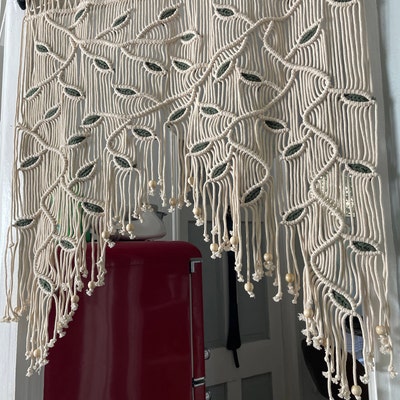 Macrame Large Curtain, Housewarming Gift, Wedding Macrame, Window ...