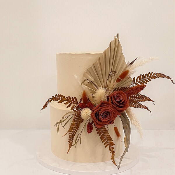 Terracotta + Rust Cake Flowers, Flat Lay Flowers, DIY/ Wedding Flowers ...