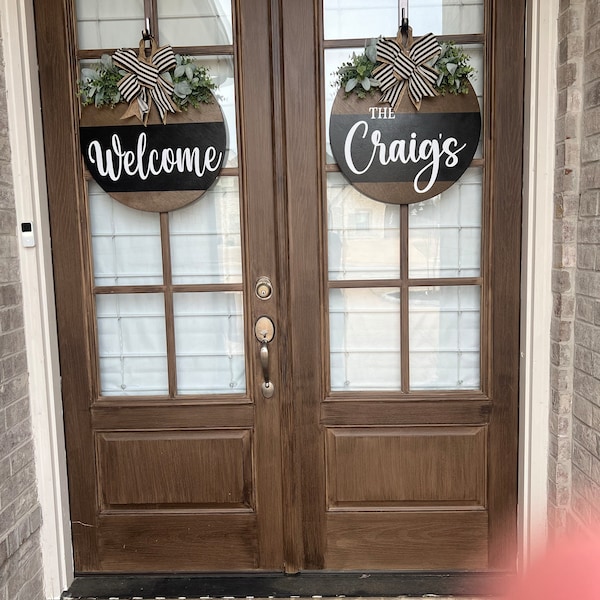 Double Door Front Door Decor | Welcome to Our Home | Double Door Signs ...