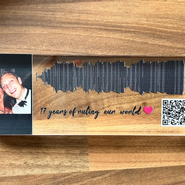 Soundwave Art QR Code Song Plaque CUSTOM Sound Wave With QR Code Dad ...