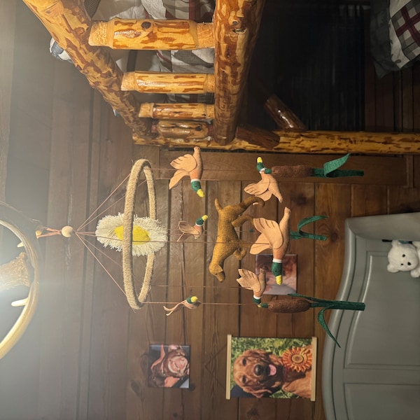 Duck Mobile for Crib, Mallard Duck Nursery Decor, German Shorthaired ...