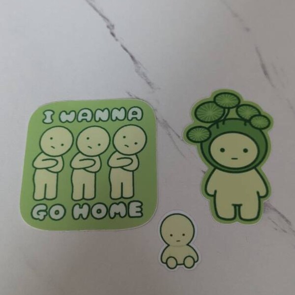 Green Guy Plant Algae | Cute Waterproof Matte Vinyl Sticker - Etsy