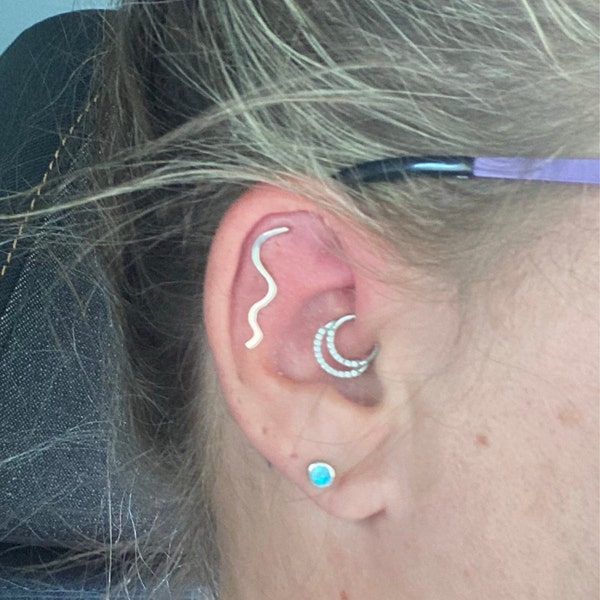 The Original Wave Cartilage Earring | Sterling Silver Wavy Swirl Swirly ...