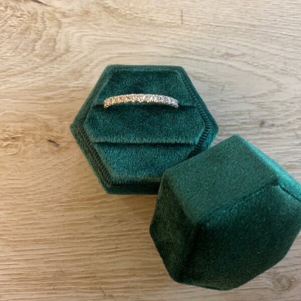 Dark Emerald Green Velvet Wedding Ring Box, Hunter Green Velvet Ring ...