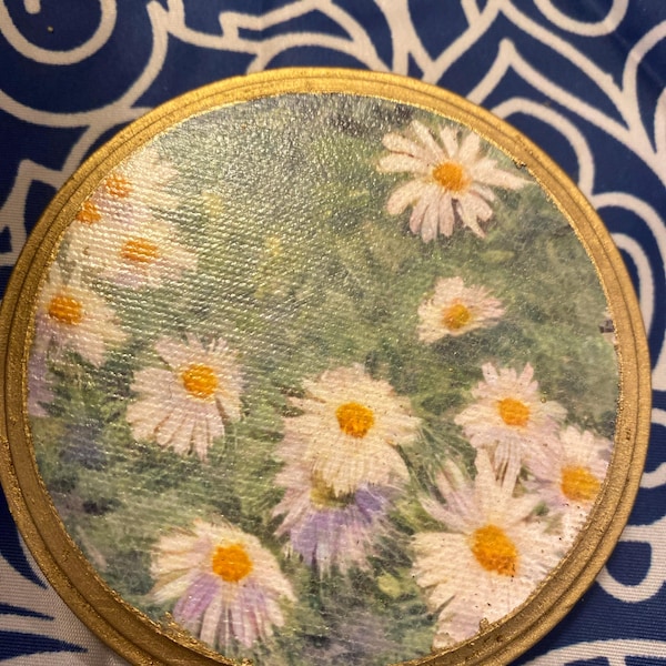 Miniature Oil Painting, Small Painting, Maximalist Decor, Tiny Round ...