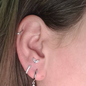 Colourful Gold Earring Stack Set Gold Link Hoop Ear Stack Set Triple ...