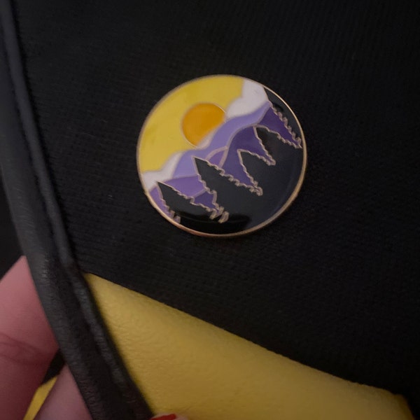 Nonbinary Pride Enamel Pin: Subtle Nonbinary Mountain Landscape Design ...