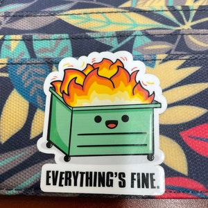 Cute Dumpster Fire Sticker - Etsy