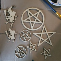 Pentagram Star Wood Cutout - Laser Cut Unfinished Craft Shape ...
