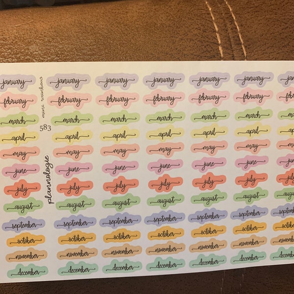 Months of the Year Planner Stickers - Monthly Planner Stickers - BUJO ...