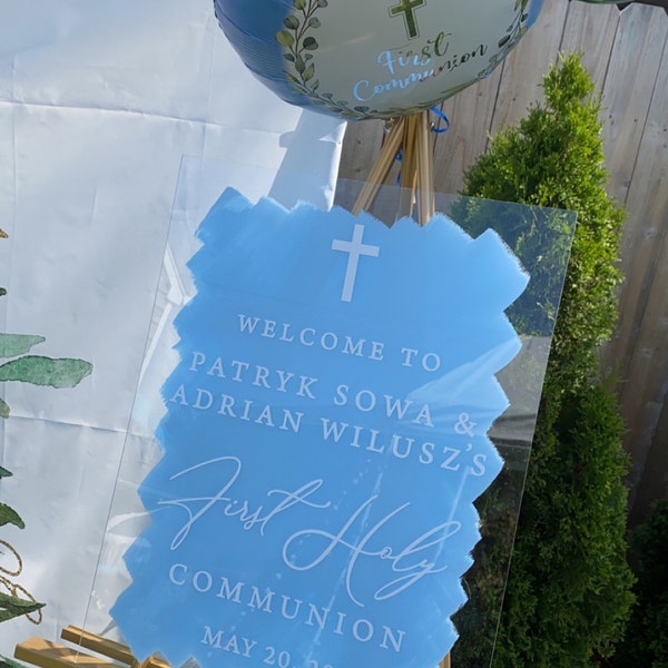 First Communion Welcome Sign / Holy First Communion Announcement ...