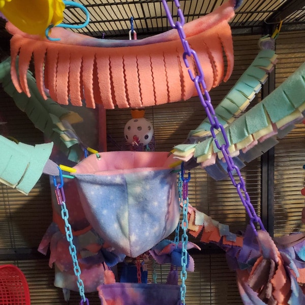 Snuggle Ball Pit; Large Fleece Reversible Hanging Pouch, Includes 4 ...