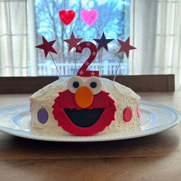 Elmo Cake Topper Elmo Birthday Cake Edible Fondant - Etsy