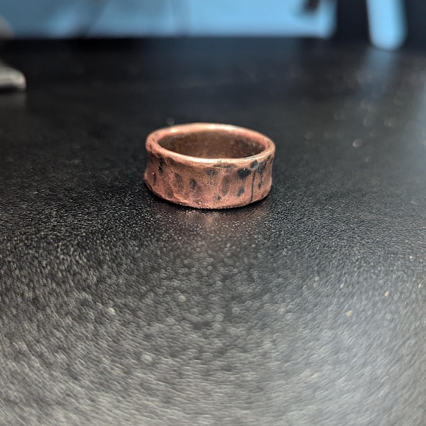 Hammered Copper Ring, Rustic Viking Style, Pure Copper Ring, 7th ...