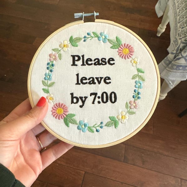 Please Leave by 9:00 6 Embroidered Décor - Etsy