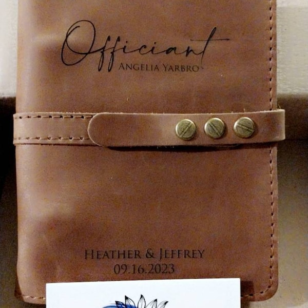 Personalized Officiant Book - Wedding Officiant Gift - Leather Offician ...