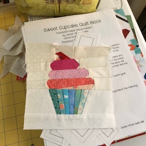 Sweet Cupcake Foundation Paper Pieced (FPP) PDF Quilt Block Pattern - Etsy