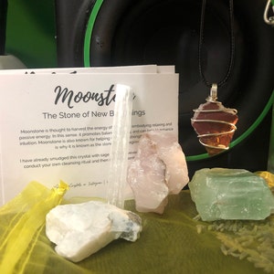 Cancer Crystal Pack | Crystal Starter Set | Moonstone, Rose Quartz ...