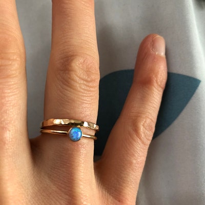 Tiny Shell Stacking Ring, Gold Filled Seashell Stacking Ring, Thin Gold Shell Ring, Stacking ...