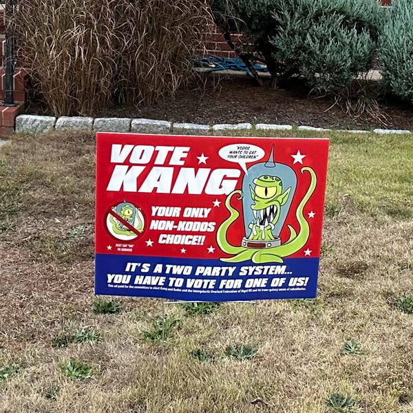 Vote Kang or Kodos Election Yard Sign - Etsy