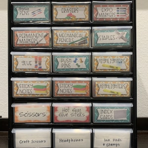 EDITABLE Labels for Rolling Cart Unit 10-drawer Rolling Cart - Etsy