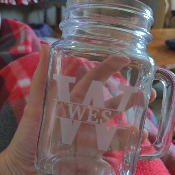 Personalized Mason Jar With Handle Wedding Favor - Etsy