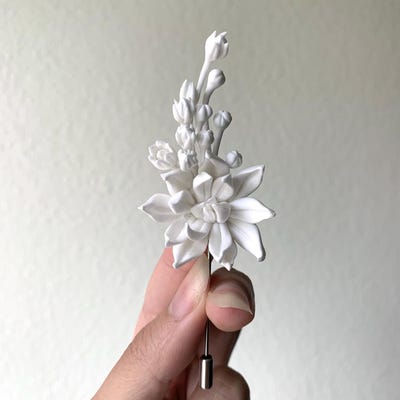 Ivory Cream White Flower Hair Pin, Ivory Bridal Hair Flower, Ivory ...