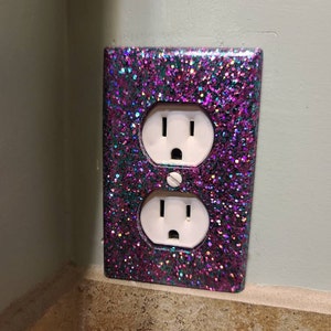 Light Pink Glitter Light Switch & Outlet Covers Pink Room | Etsy
