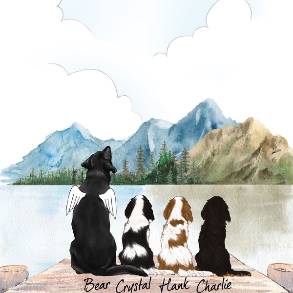 Personalized Dog Gift, Pet Portrait, Dog Lover Gift, Dog Illustration ...