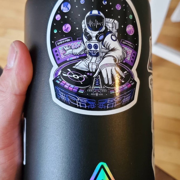 Space Astronaut DJ Sticker - Trippy Psytrance Dubstep Decals - Acid ...